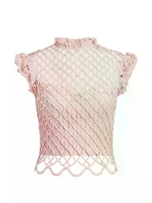 GEMY MAALOUF Ruffled Open-back Top - Neutrals