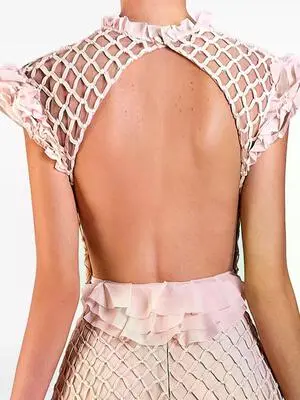 GEMY MAALOUF Ruffled Open-back Top