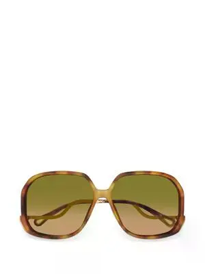 Chloé Wavy Oversized Tortoiseshell-effect Sunglasses - Brown