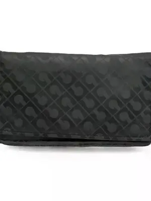 GHERARDINI Monogram-pattern Foldover Make-up Bag - Black