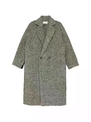 QUETSCHE Tweed Double-breasted Coat - Green