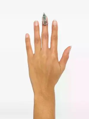 LIMI FEU Embellished Leaf-motif Rings - Silver