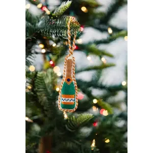 FURBISH Champagne Bottle Needlepoint Ornament
