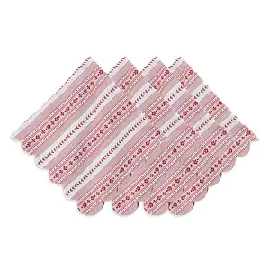 JULISKA Villa Stripe Napkin, Set Of 4 - Ruby