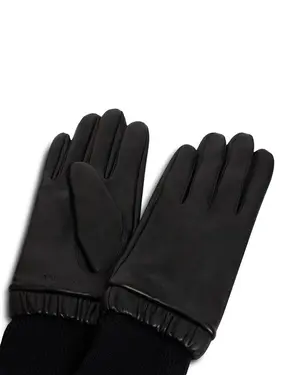 Sandro Leather & Wool Gloves
