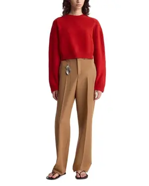 FFORME Marcela Wool & Cashmere Cropped Crewneck Sweater