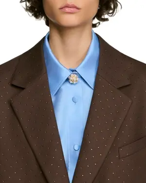 Sandro Beatrice Relaxed Rhinestone Blazer