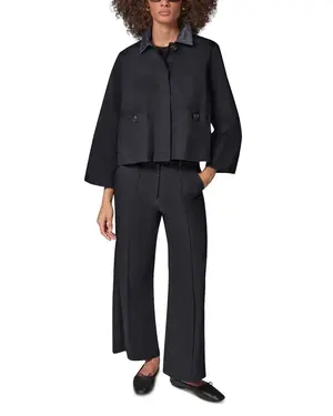DONNA KARAN WEEKEND Cotton Twill Bell Sleeve Trapeze Jacket