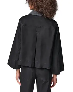 DONNA KARAN WEEKEND Cotton Twill Bell Sleeve Trapeze Jacket