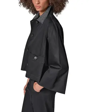 DONNA KARAN WEEKEND Cotton Twill Bell Sleeve Trapeze Jacket