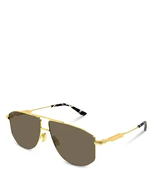 Bottega Veneta Pilot Sunglasses, 59mm - Gold