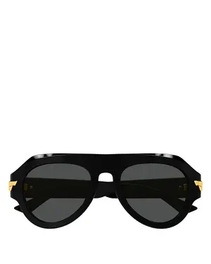 Bottega Veneta Mitre Pilot Sunglasses, 53mm