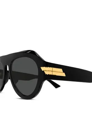 Bottega Veneta Mitre Pilot Sunglasses, 53mm