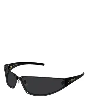 Saint Laurent Rectangular Sunglasses, 82mm - Black