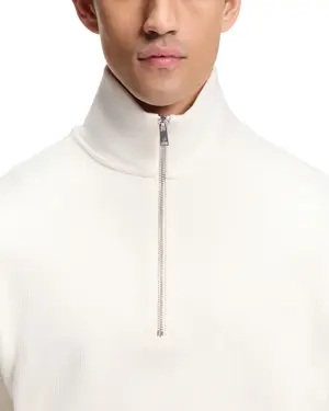 BOSS C-seidler Quarter Zip Cotton Sweatshirt
