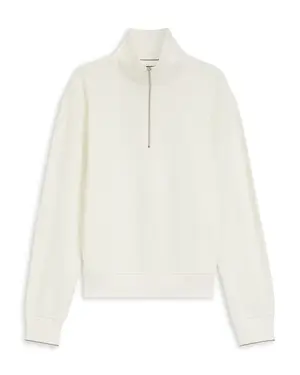 BOSS C-seidler Quarter Zip Cotton Sweatshirt