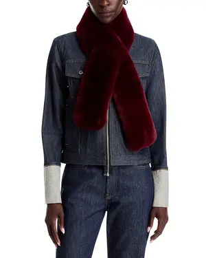 Echo Long Faux Fur Pull Through Scarf - Wine Tasting