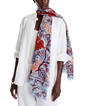Echo Nature Walk Wool & Silk Wrap - Denim Blue