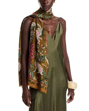 Echo Nature Walk Wool & Silk Wrap - Olive