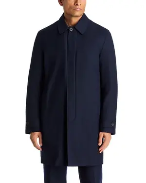 Corneliani Fly Front Raincoat With Removable Liner Navy
