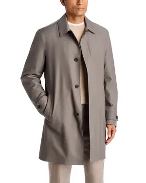 Corneliani Fly Front Raincoat With Removable Liner - Taupe