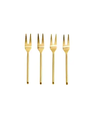 BE HOME Thin Forks, Set Of 4 - Gold
