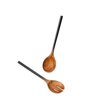 BE HOME Teak Ombre Serving, Set Of 2 - Black