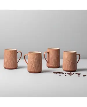 BE HOME Crosshatch Mugs, Set Of 4