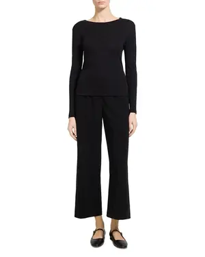 Theory Long Sleeve Henley Top - Black