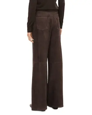 Theory High Rise Suede Wide Leg Jeans