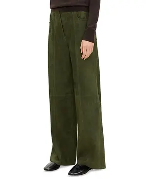 Theory High Rise Suede Wide Leg Jeans - Ivy