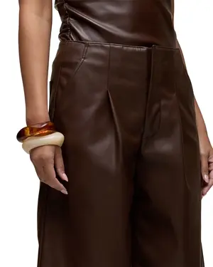 Hudson Jeans Faux Leather Pleated Trouser Shorts