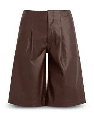 Hudson Jeans Faux Leather Pleated Trouser Shorts
