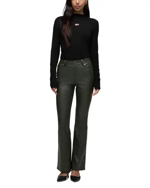 Hudson Jeans Barbara Faux Leather High Rise Bootcut Jeans In Deep Depths