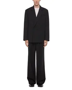 Helmut Lang Relaxed Fit Double Breasted Wool Jacket