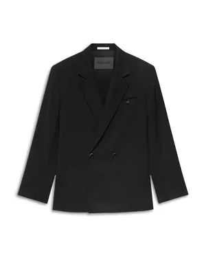 Helmut Lang Relaxed Fit Double Breasted Wool Jacket
