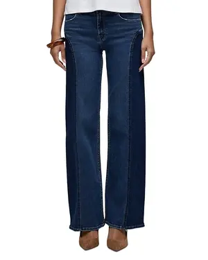 Hudson Jeans Lexi High Rise Seamed Wide Leg Jeans