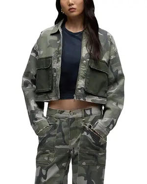 Hudson Jeans Printed Cropped Chore Jacket