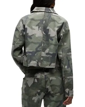 Hudson Jeans Printed Cropped Chore Jacket