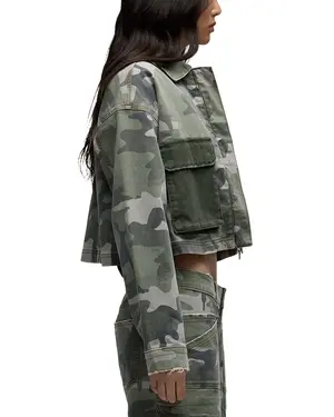 Hudson Jeans Printed Cropped Chore Jacket