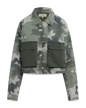Hudson Jeans Printed Cropped Chore Jacket
