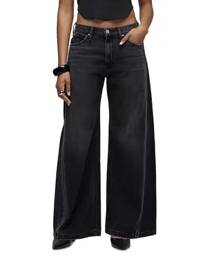 Hudson Jeans Jodie High Rise Loose Wide Leg Jeans - Black Track