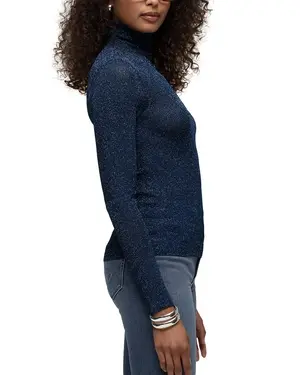 Hudson Jeans Tanya Metallic Knit Turtleneck Top