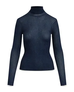 Hudson Jeans Tanya Metallic Knit Turtleneck Top