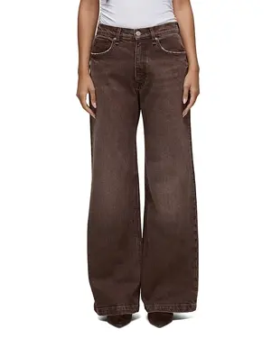 Hudson Jeans Jodie High Rise Loose Wide Leg Jeans - Walnut