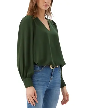 Karen Kane V Neck Puff Sleeve Top