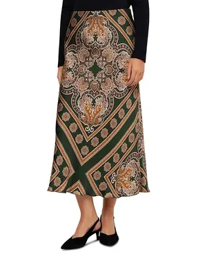 Karen Kane Printed Bias Cut Midi Skirt