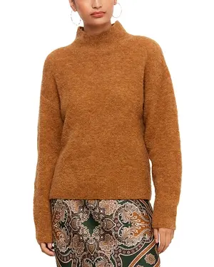 Karen Kane Mock Neck Boucle Knit Sweater