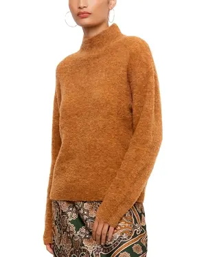 Karen Kane Mock Neck Boucle Knit Sweater