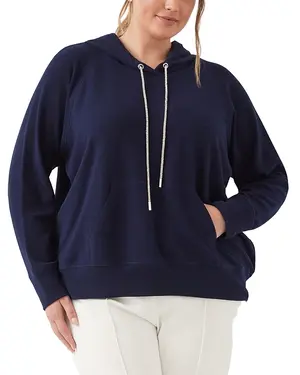 Karen Kane Rhinestone Drawstring Hoodie Sweatshirt